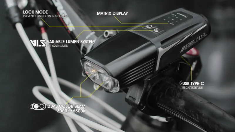 Moon Meteor Storm Dual 1300 Lumen Front Bicycle Light